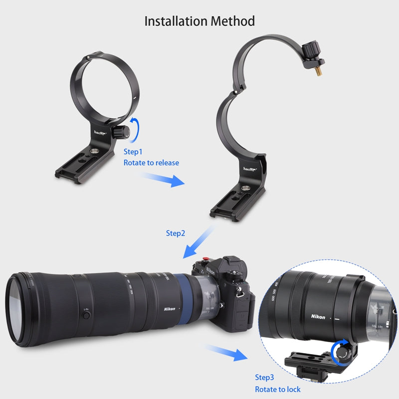 Haoge LMR-Z186 Lens Collar for Nikon Nikkor Z 180-600mm f/5.6-6.3 VR L ...